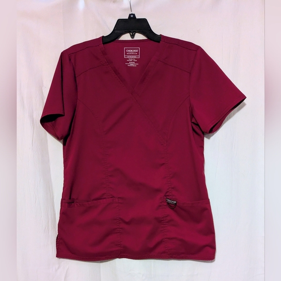 Cherokee | Tops | Cherokee Nursing Scrub Medical Uniform Womens Maroon ...